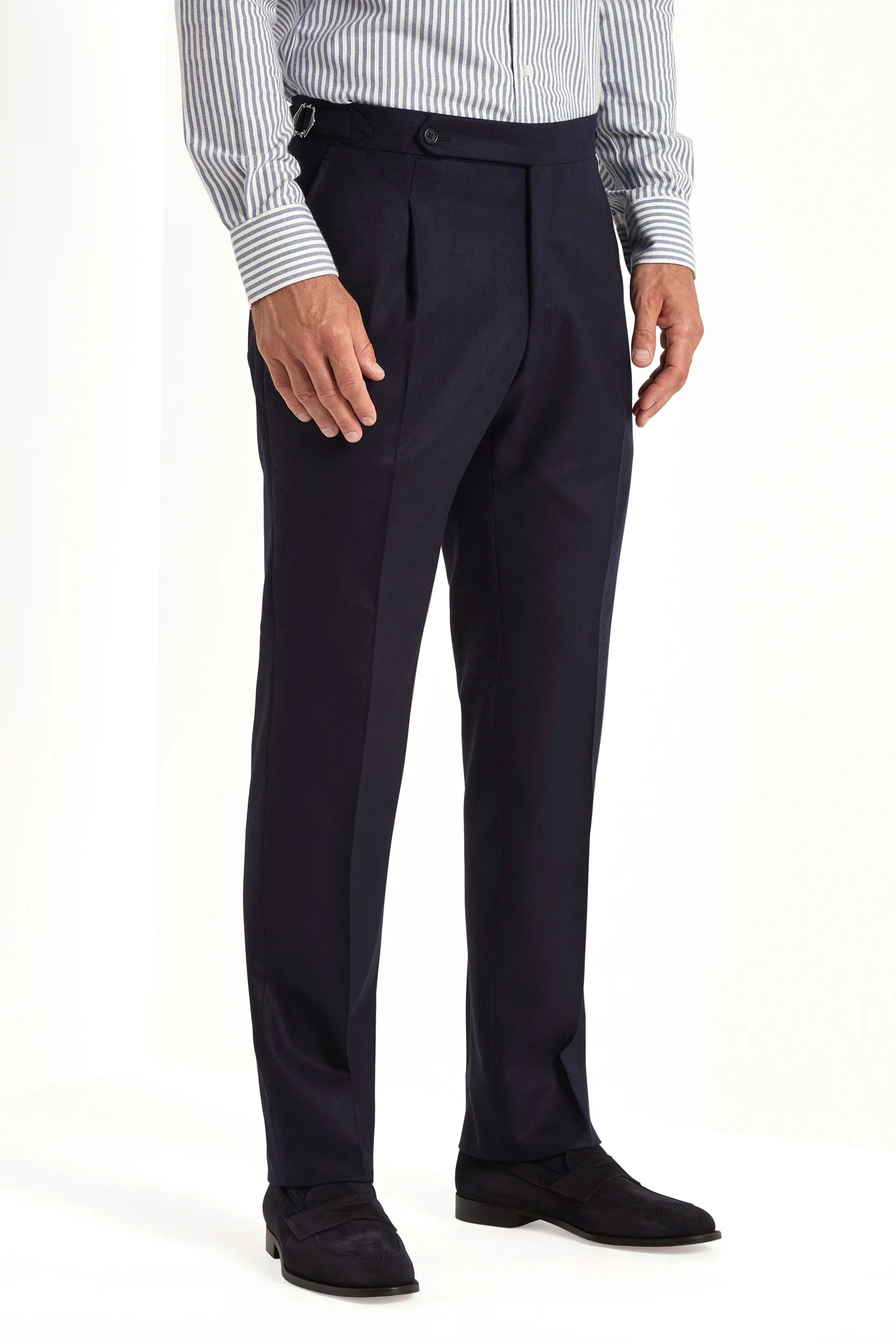 Blue flannel Roma trousers | Made in Italy | Pini Parma