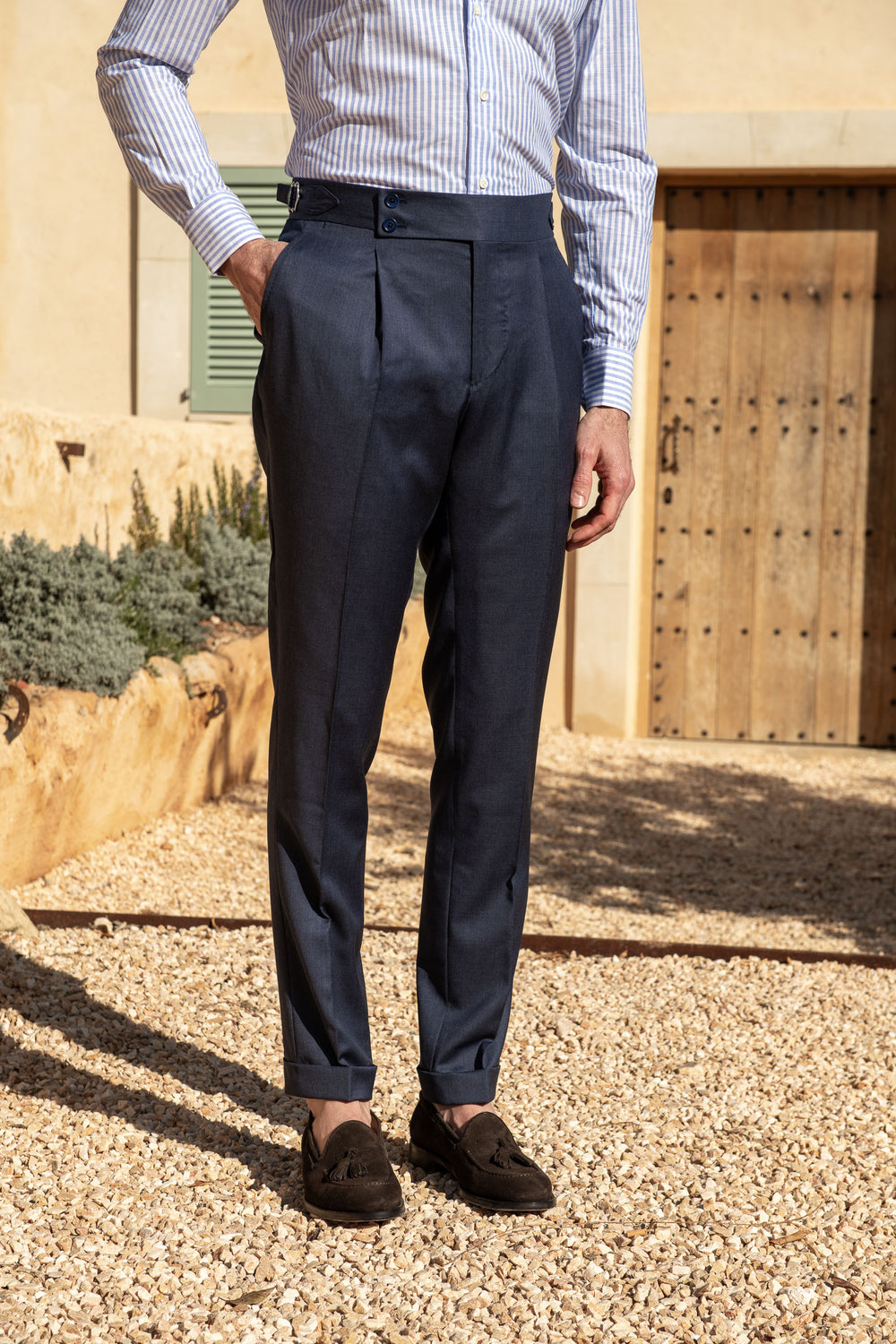 Pantalon bleu italien pour homme | Pini Parma