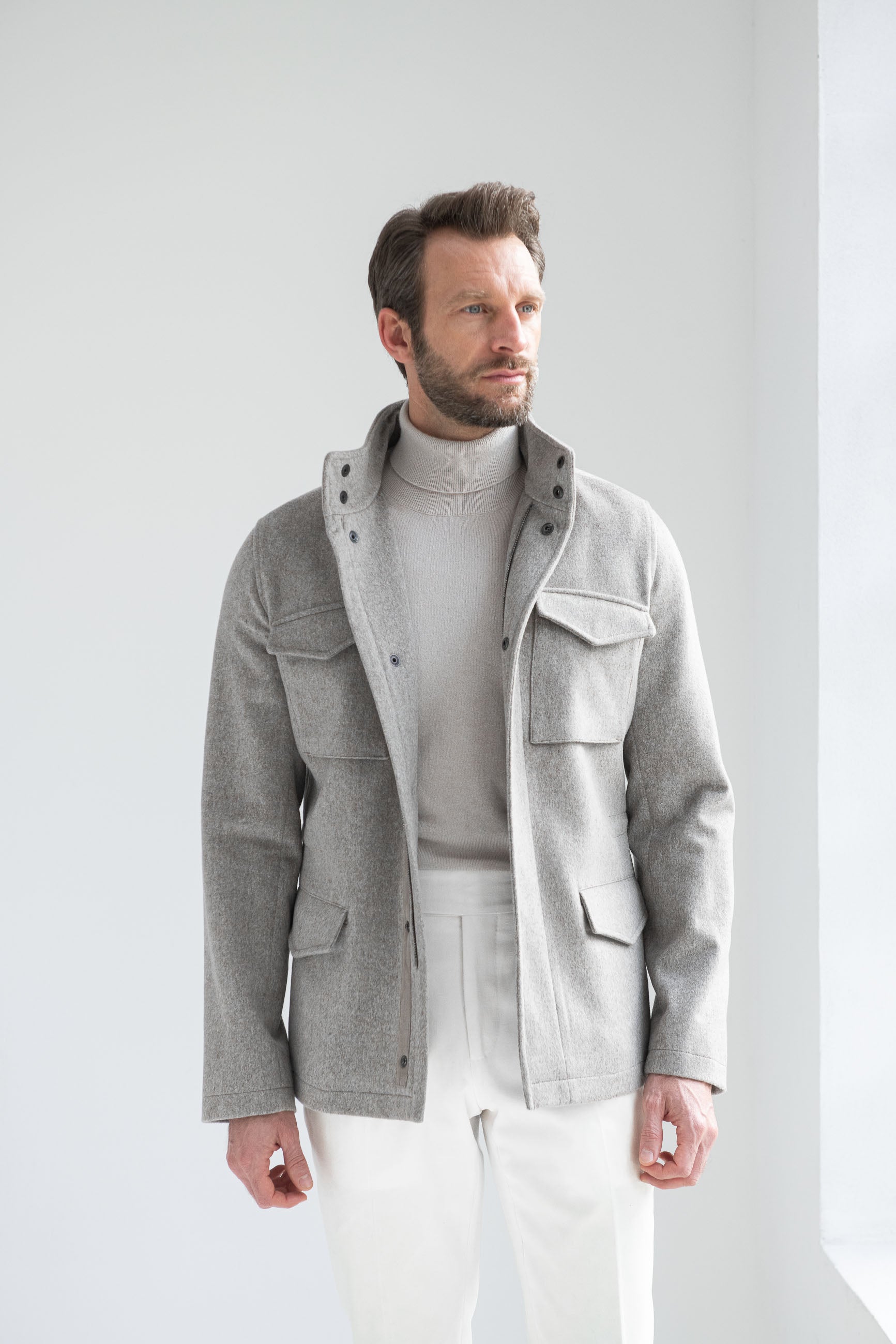 Beige Field jacket - Made in Italy