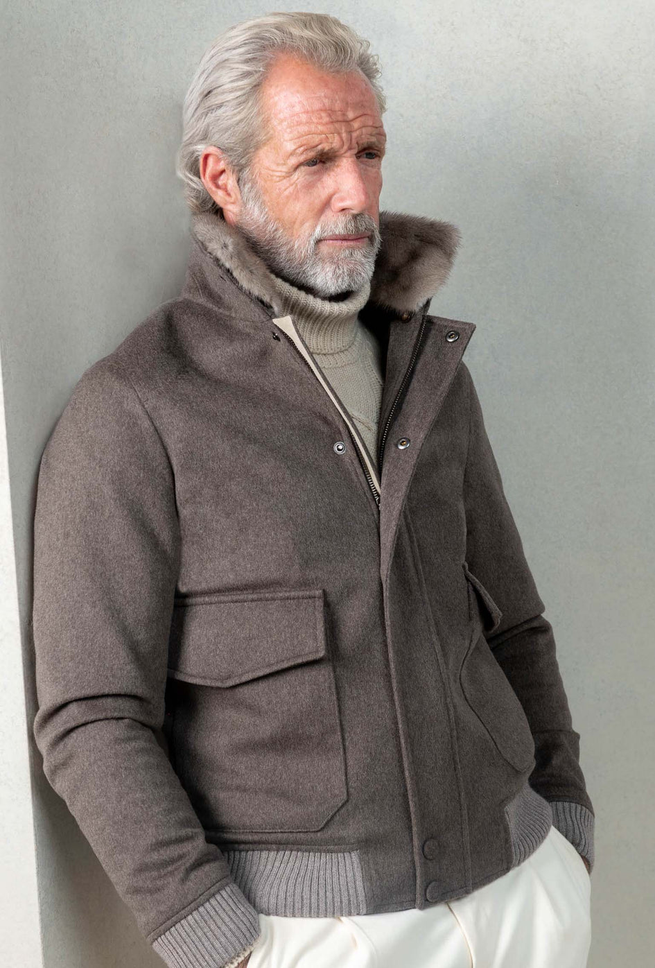 Blue cashmere round neck – Made in italy