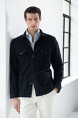 Blue Safari Jacket flannel Super 180s | Made in Italy | Pini Parma