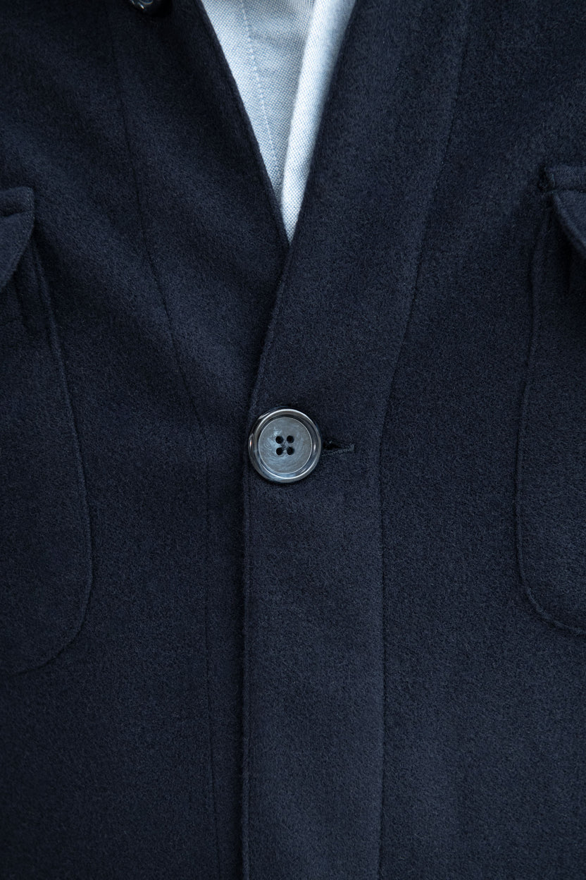 Blue Safari Jacket flannel Super 180s | Made in Italy | Pini Parma