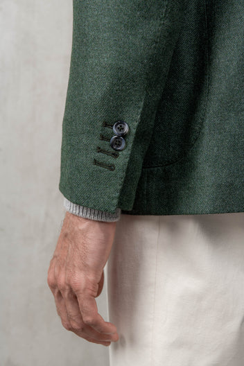 Green jacket in wool and cashmere - Made in Italy