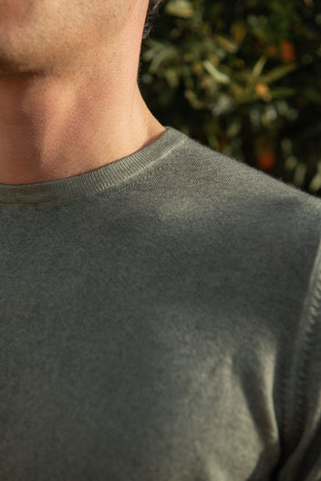Green superlight cashmere round neck – Made in italy