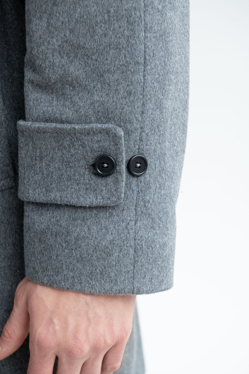 Grey raglan coat in Loro Piana wool | Made in Italy | Pini Parma