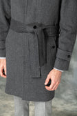 Grey raglan coat in Loro Piana wool | Made in Italy | Pini Parma