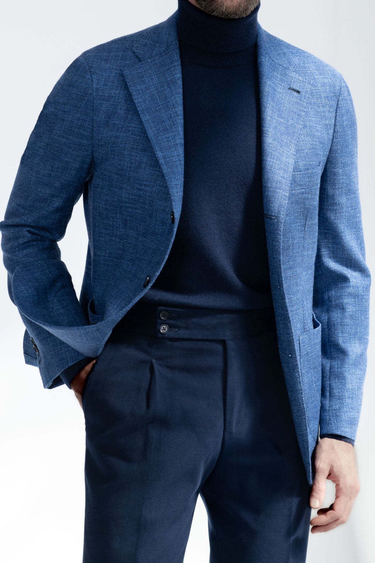 Ocean blue jacket "Neapolitan Capsule Collection" - Made in Italy