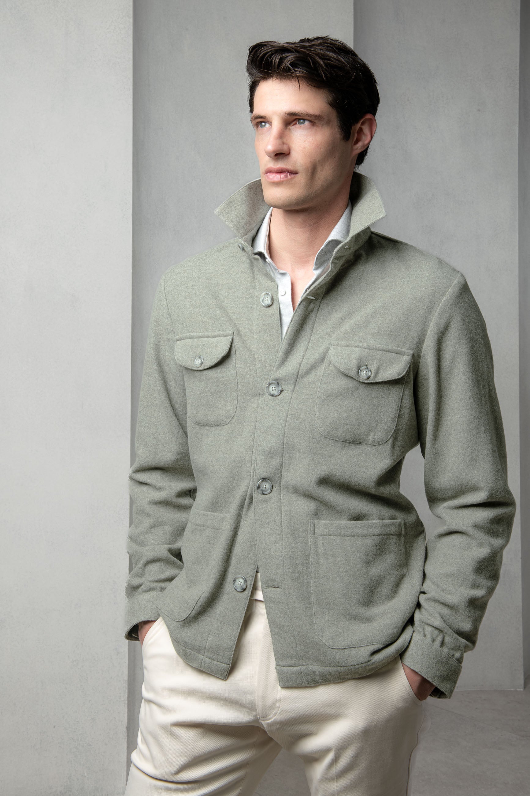 Blue Safari Jacket | Made in Italy | Pini Parma