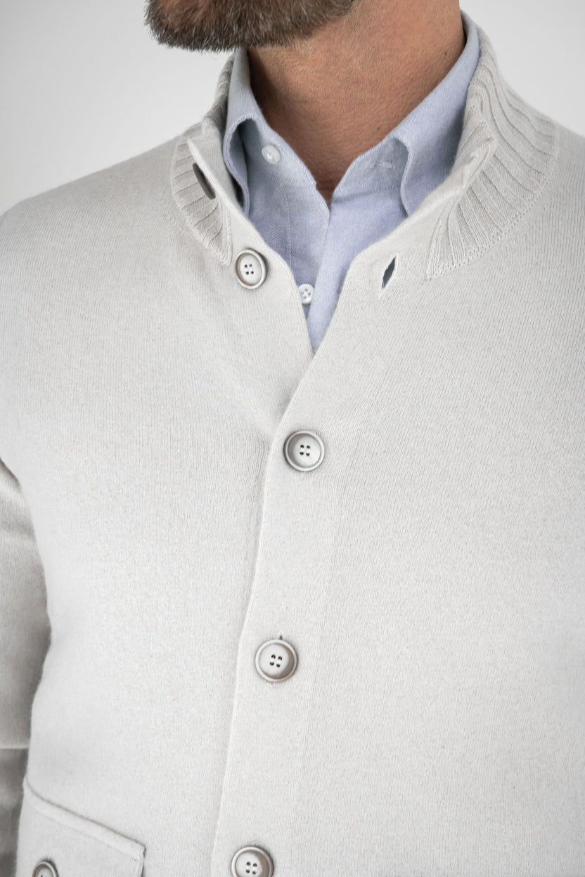 Stone Cashmere Knitted Bomber | Made in Italy | Pini Parma