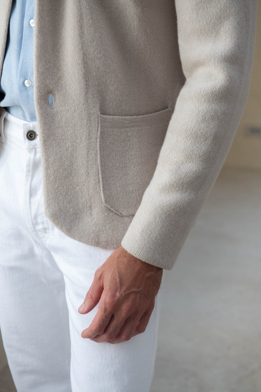 Stone Knitted Jacket – Wool And Cashmere | Made in Italy | Pini Parma