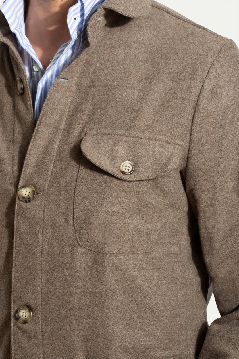 Taupe Safari Jacket flannel Super 180s | Made in Italy | Pini Parma