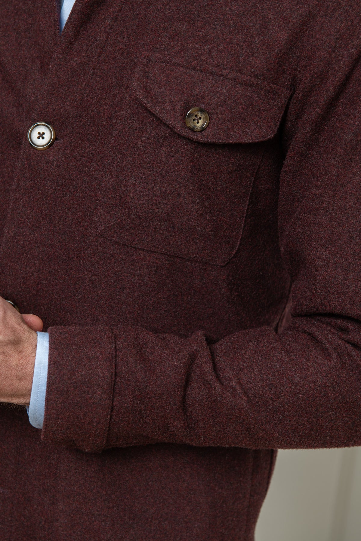 Bordeaux flannel Safari Jacket | Made in Italy | Pini Parma