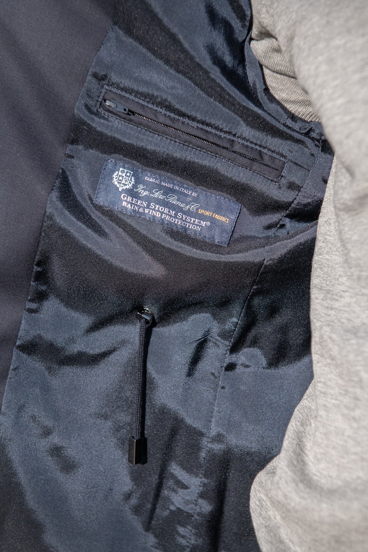 Blue field jacket in Loro Piana Green Storm System® wool - Made in Ita