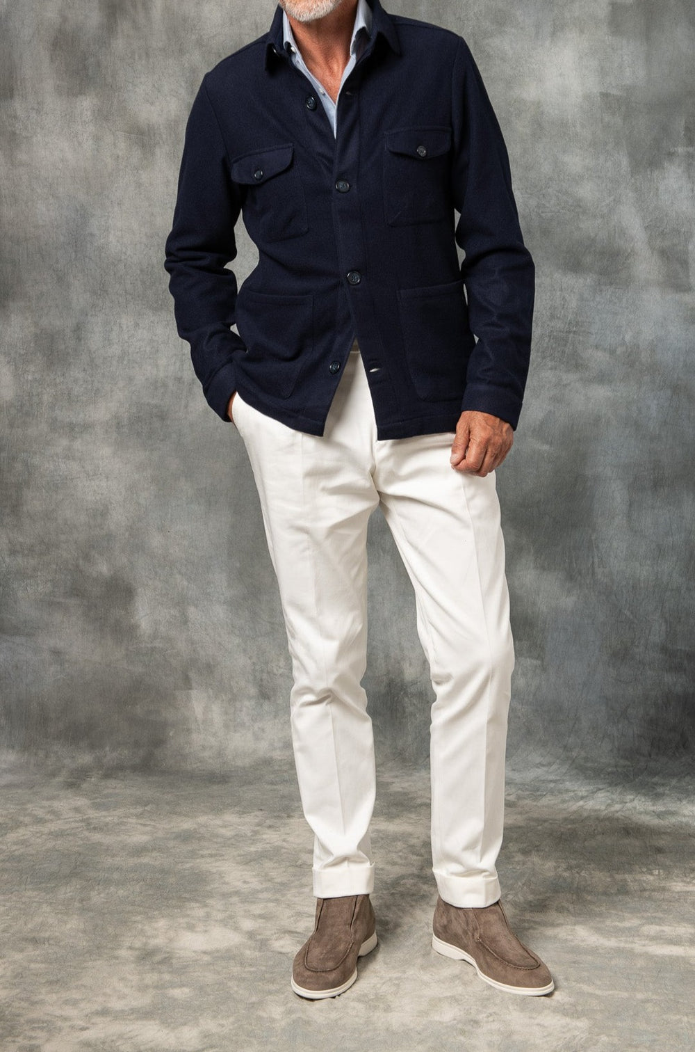 Blue Safari Jacket | Made in Italy | Pini Parma