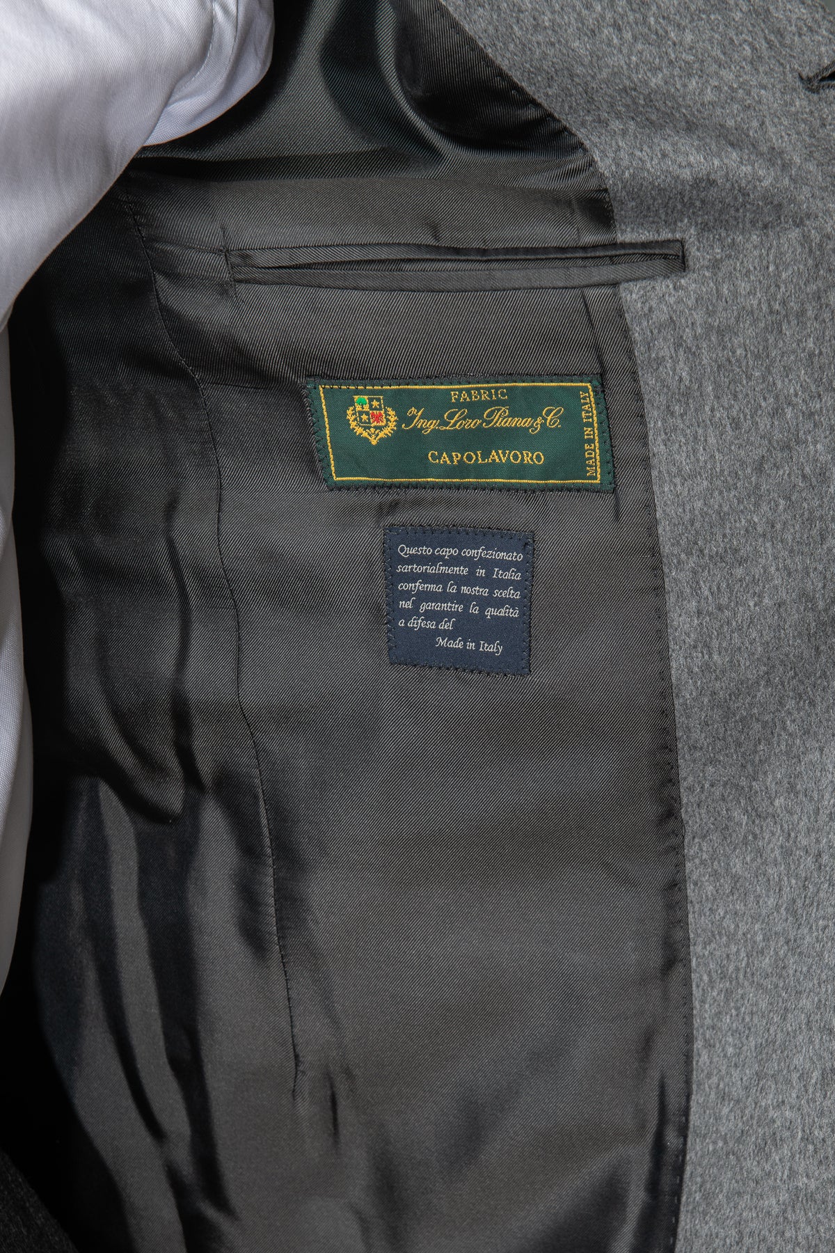 Grey coat in Loro Piana wool | Made in Italy | Pini Parma